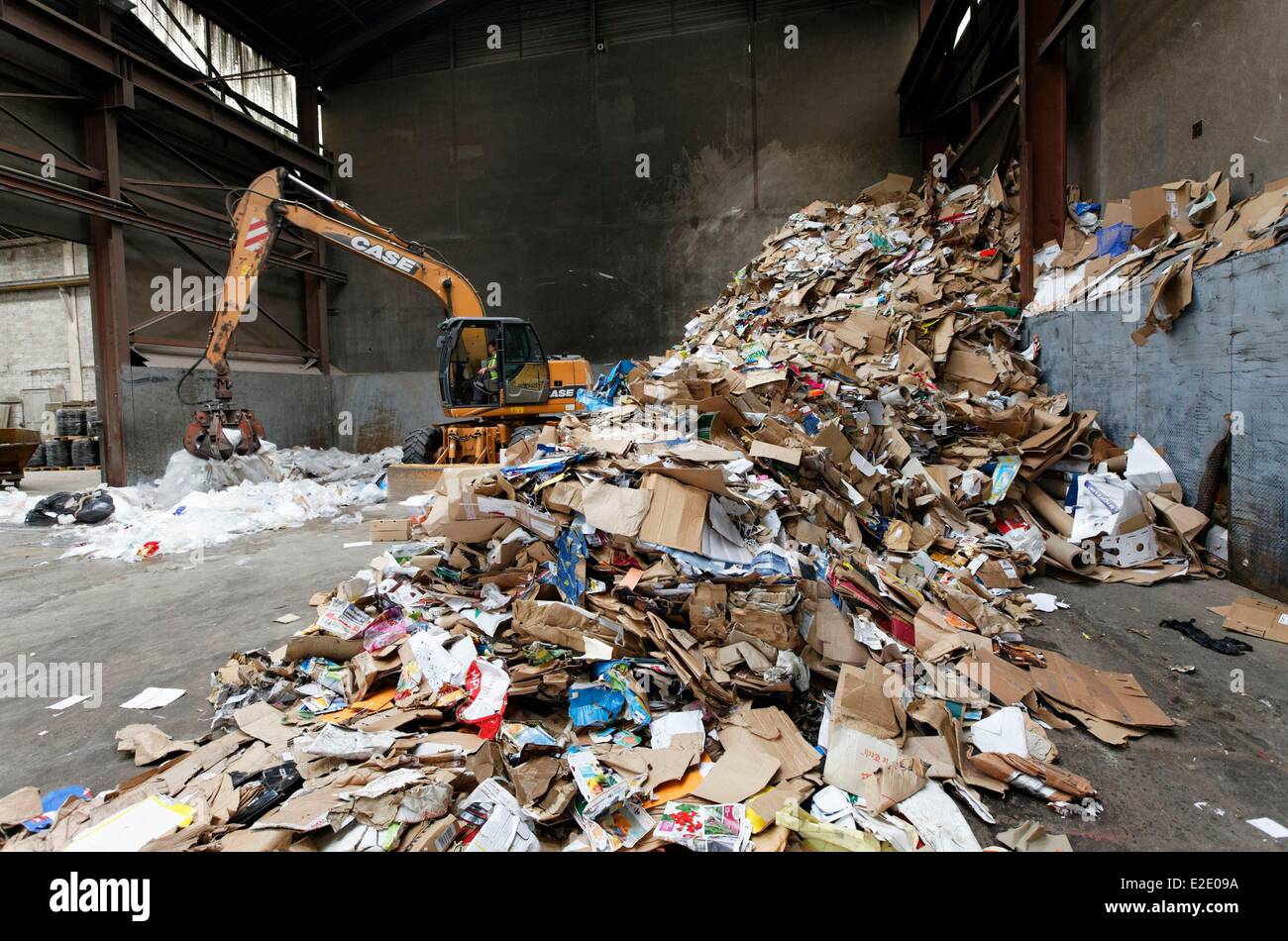 France Puy de Dome cardboard recycling household-waste sorting Echalier ...