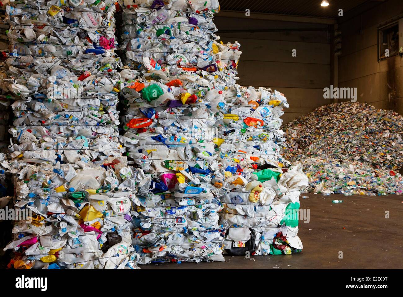 France Puy de Dome plastic bottles recycling household-waste sorting ...