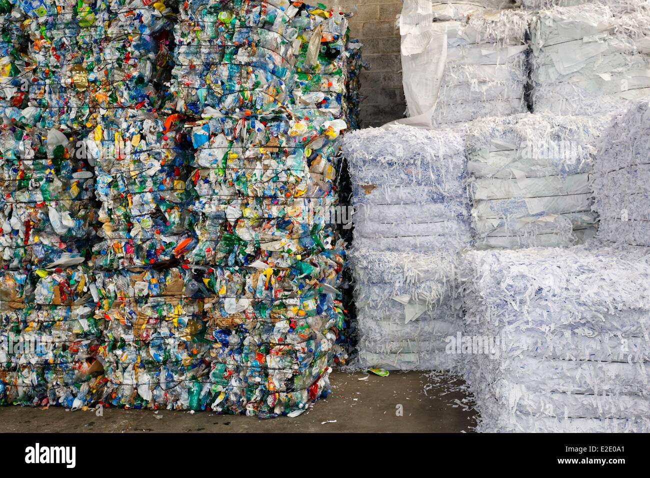 France Puy de Dome plastic bottles recycling household-waste sorting ...