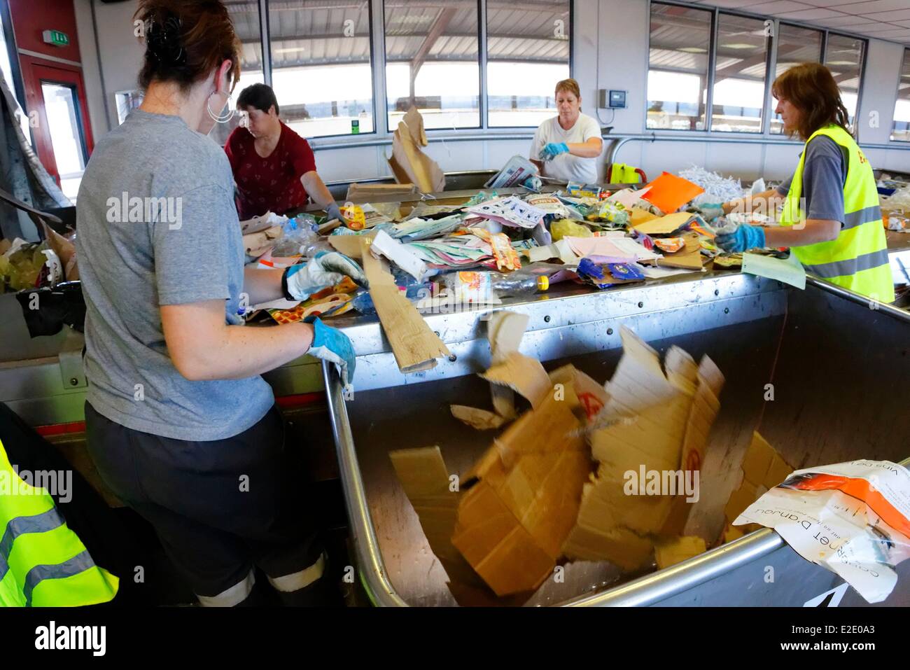 France Puy de Dome household-waste sorting Echalier recycling company ...