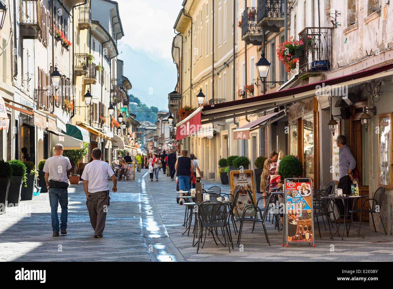 Italy Val d'Aoste Aoste City Life Stock Photo - Alamy