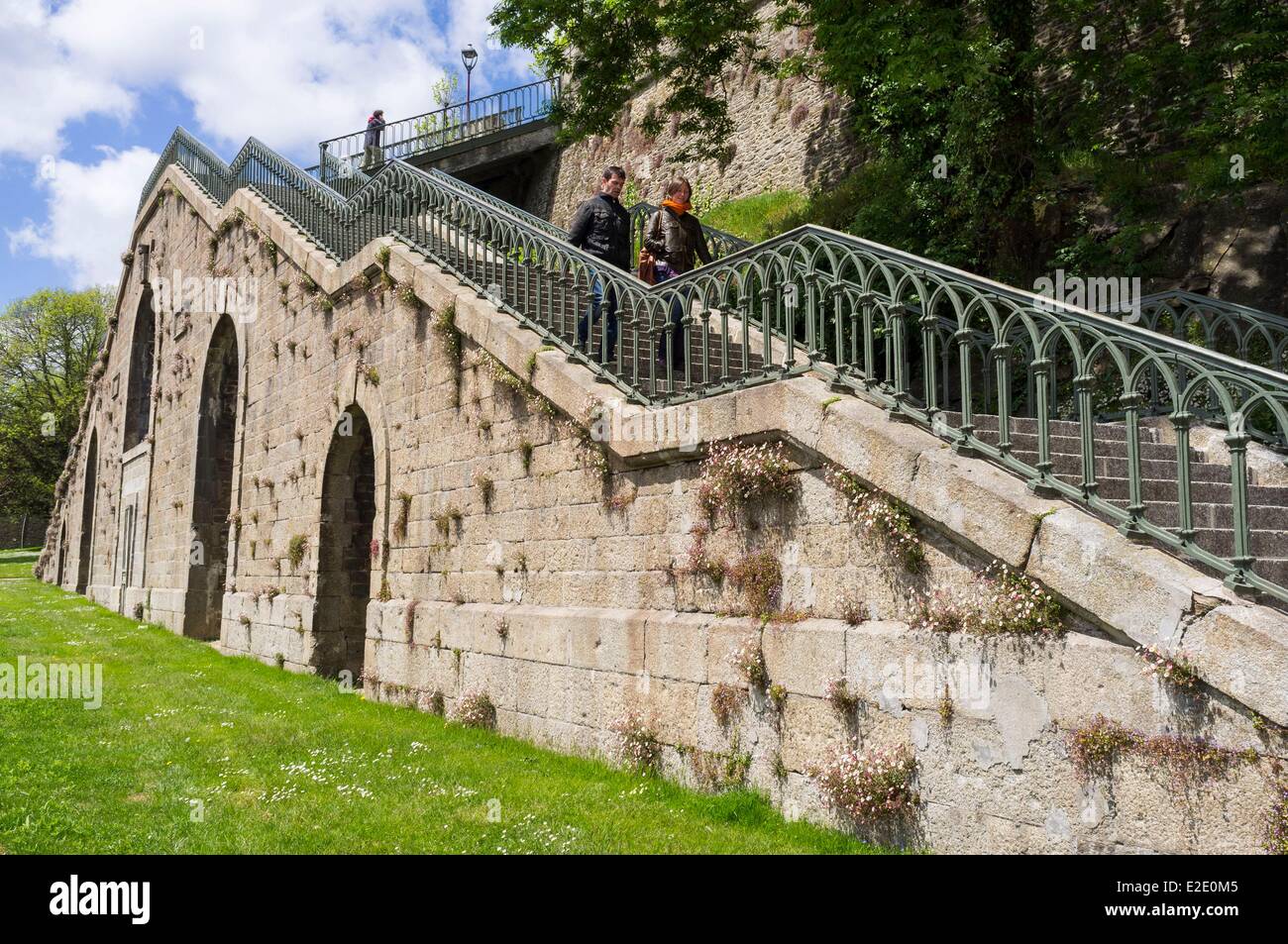 France Finistere Brest monumental staicase linking the commercial port ...