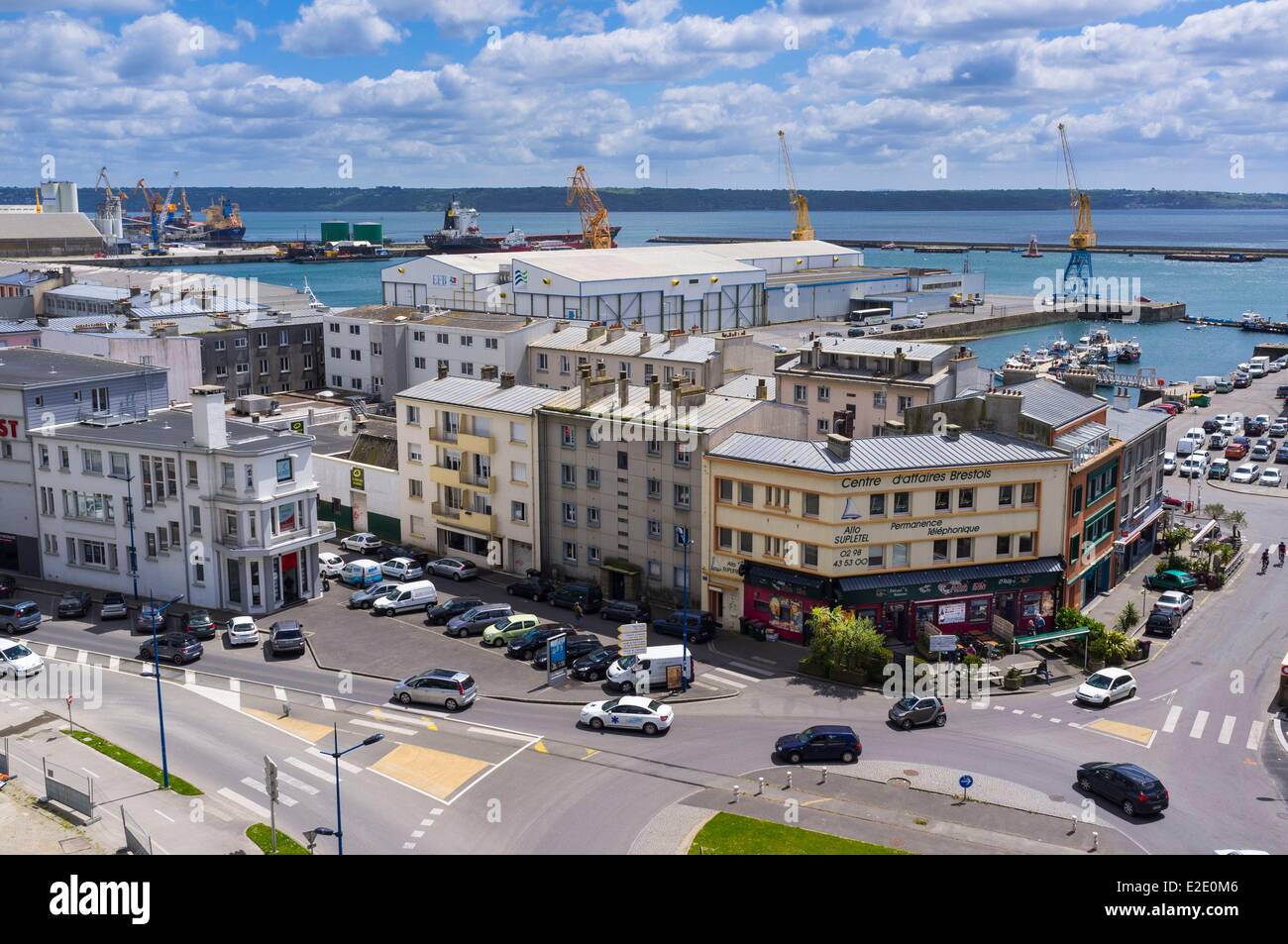 France Finistere (29) Brest the commercial harbour Stock Photo - Alamy