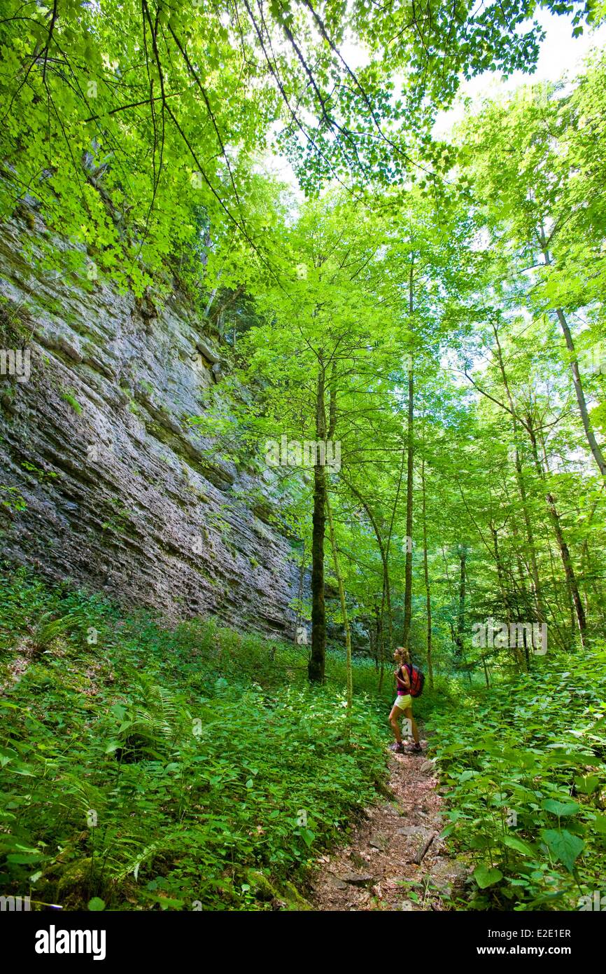 France Drome forest Saou (highest perched syncline in Europe) the path ...