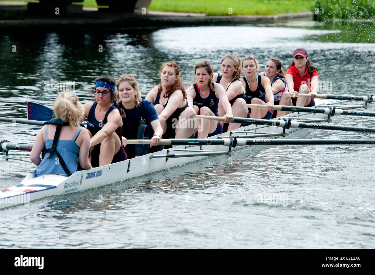 Cambridge May Bumps, a Sidney Sussex College ladies eight Stock Photo ...