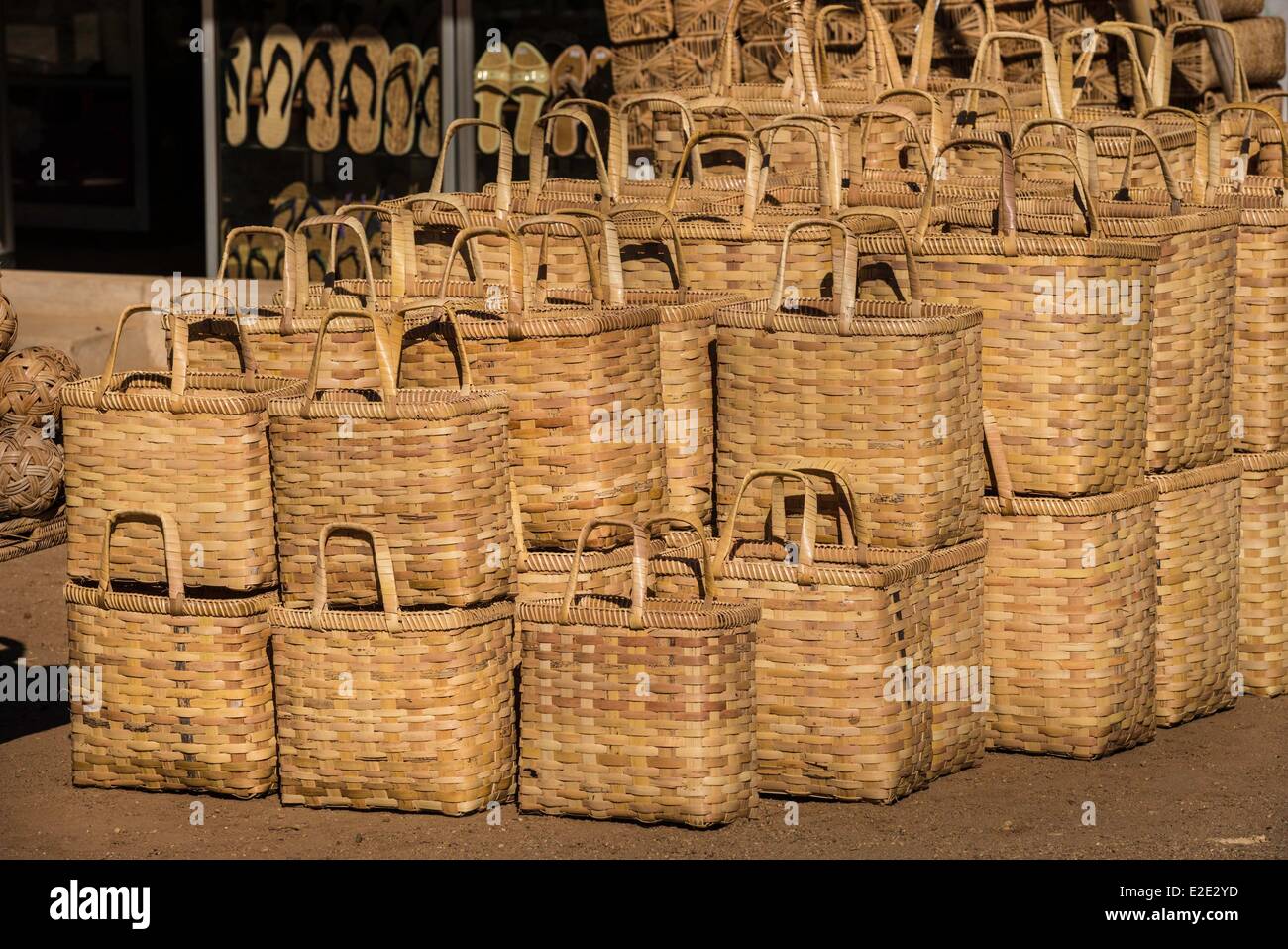Myanmar (Burma) Mandalay division Bagan Old Bagan traditional basket ...