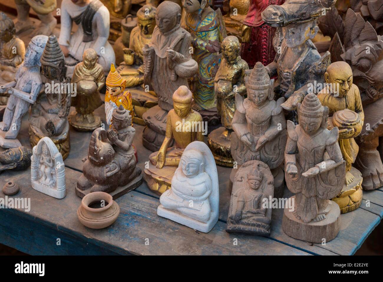 Myanmar (Burma) Mandalay division Bagan Old Bagan statue heads hand ...