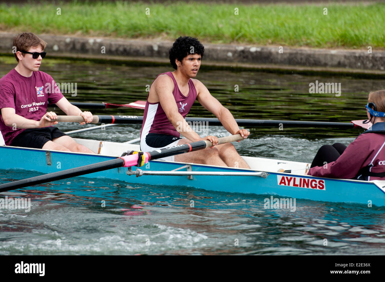 Cambridge May Bumps, a Corpus Christi College men`s eight Stock Photo ...
