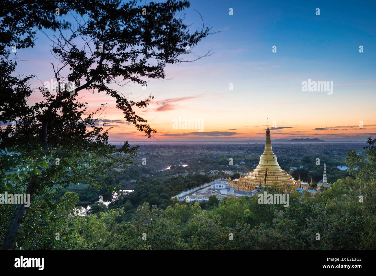 Myanmar (Burma) Mandalay division Monywa view off Monywa city from Buddha-rama hill Lay Kyune ...