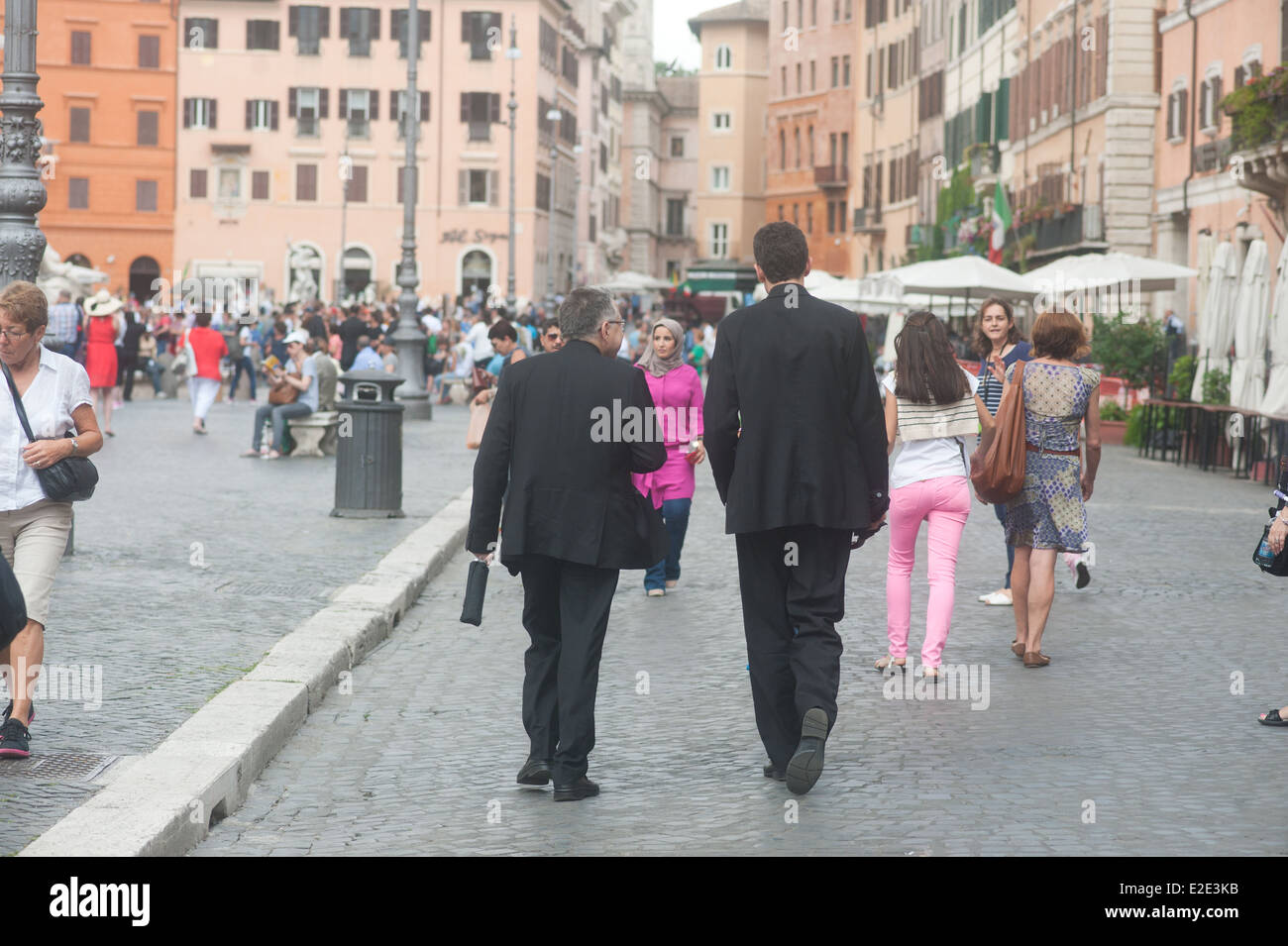 Rome priests italy walking hi-res stock photography and images - Alamy