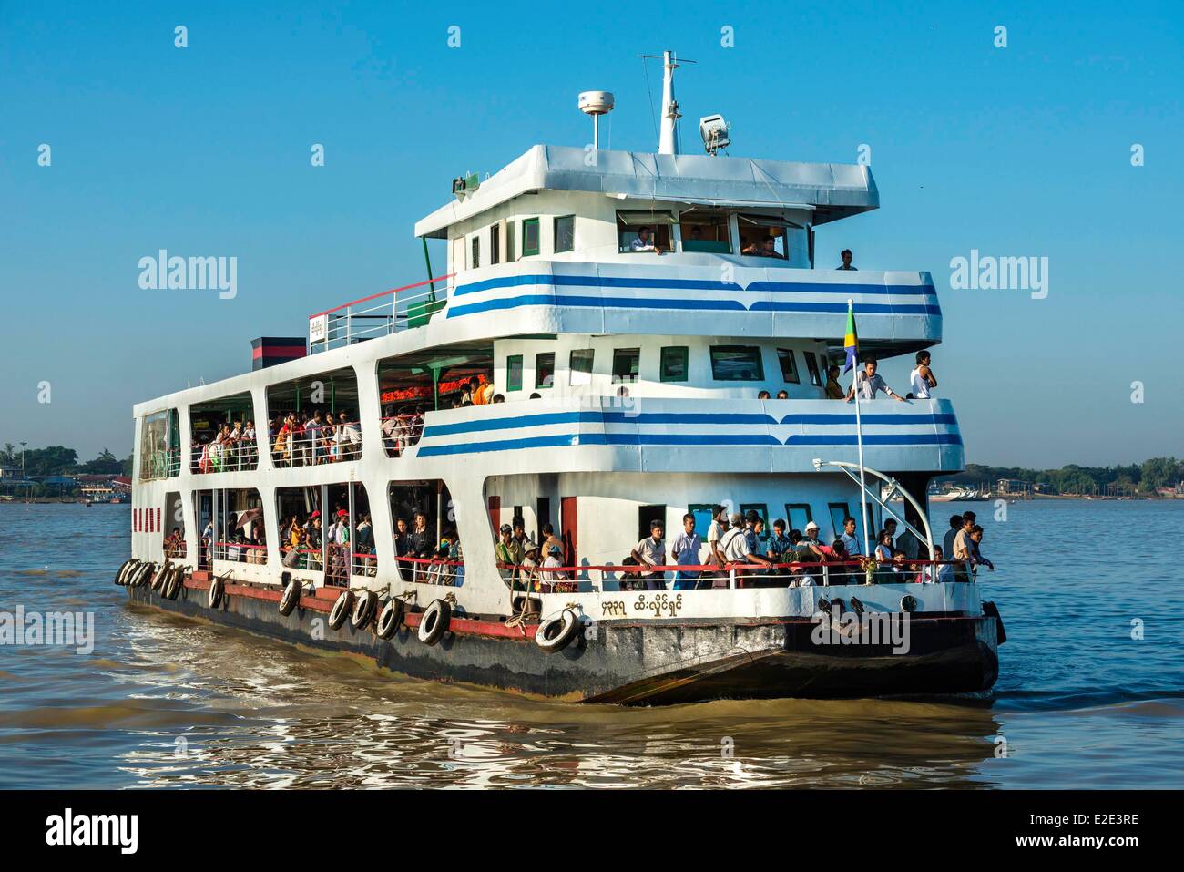 Myanmar (Burma) Yangon division Yangon Pansodan jetty Irrawady river ...