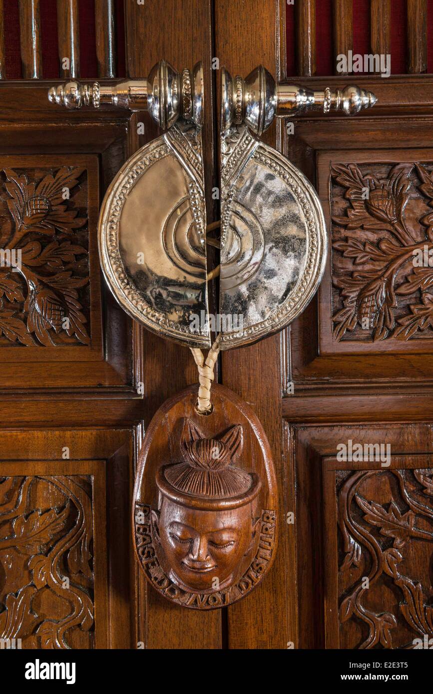 Myanmar (Burma) Yangon division Yangon door handle of the Governor's ...