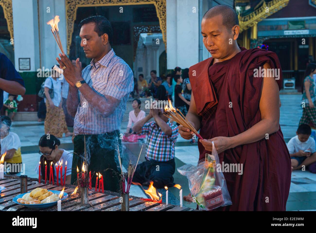 Monk Buddhist Myanmar Candle High Resolution Stock Photography and ...