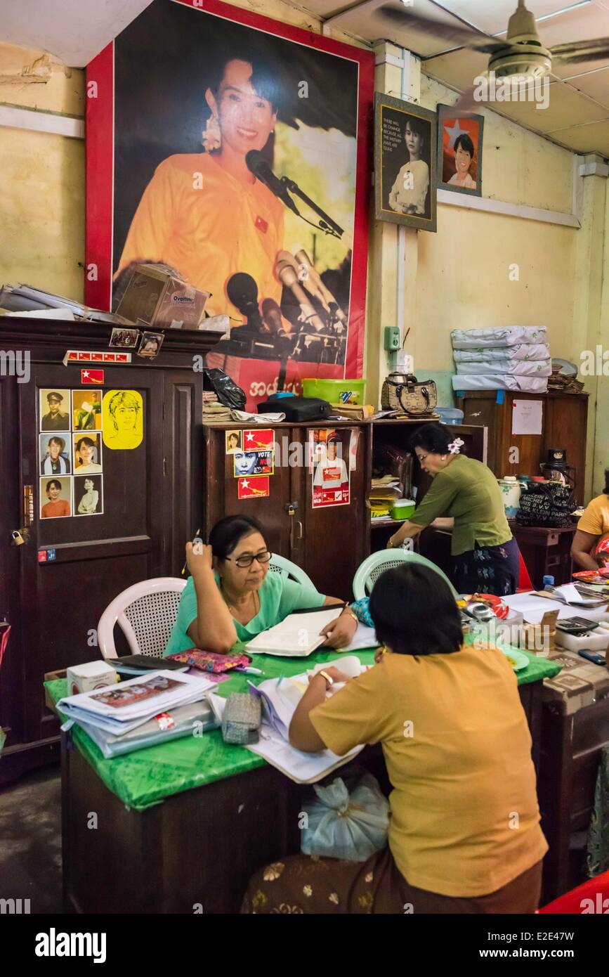 Myanmar (Burma) Yangon Division Yangon party headquarters National ...