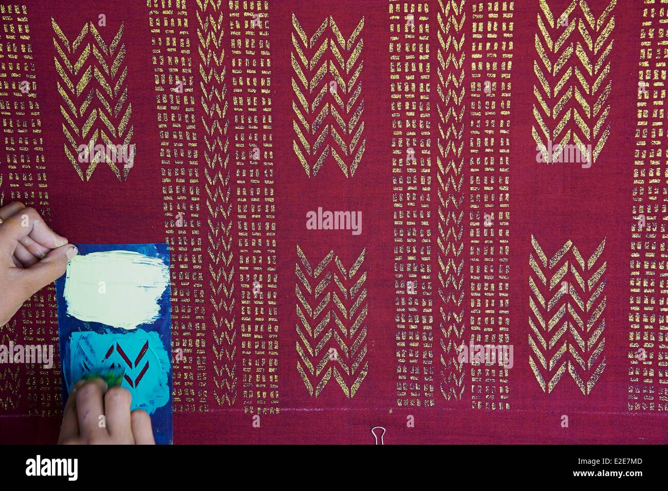 Myanmar (Burma), Mandalay Region, Mandalay, longyi factory, skirt for ...