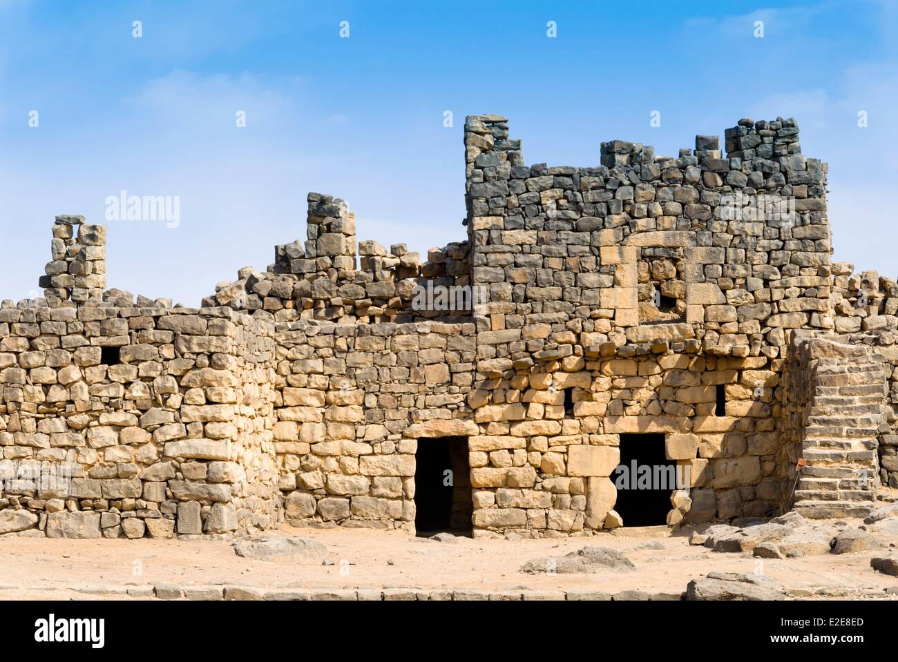 Jordan, Main fort walls, Qasr al Azraq Fort, T.E. Lawrence Head Quarter ...