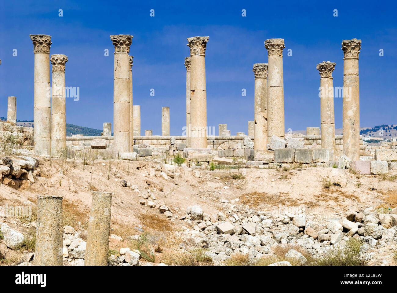 Jordan, Jerash, Gerasa Roman Decapolis City, The three Churches Stock ...
