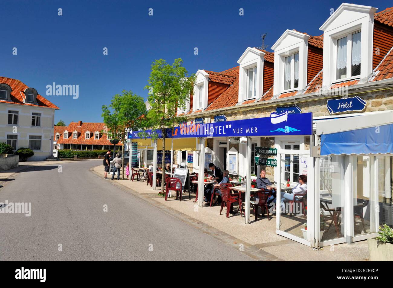 France, Pas de Calais, Wissant, Hotel Cafe Restaurant called Le Vivier ...