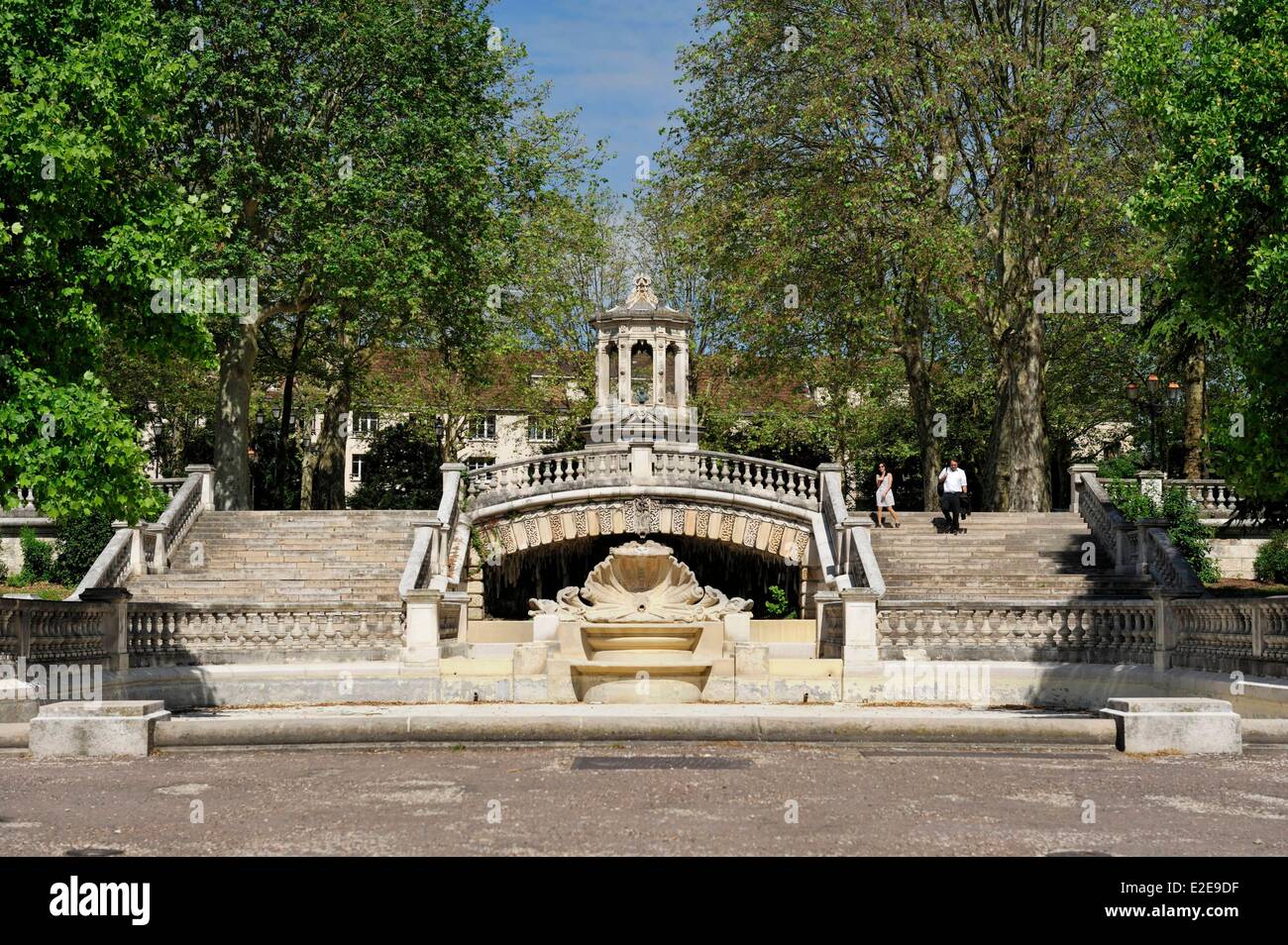 France, Cote d'Or, Dijon, Darcy garden, basin drained of water and ...