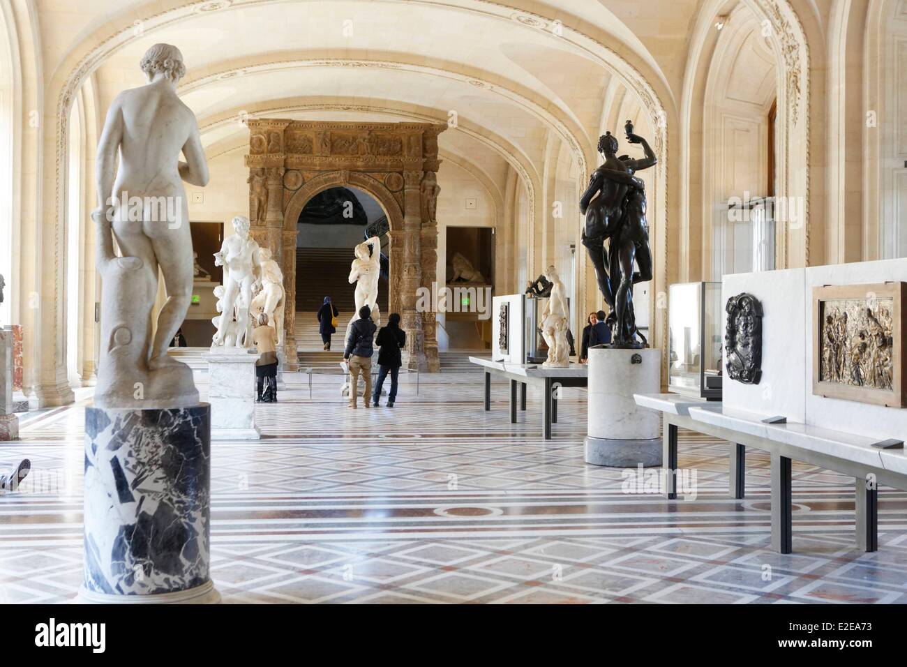 France, Paris, Louvre museum, Manege room, pavillon Denon Stock Photo ...
