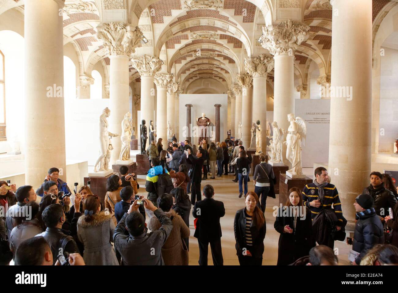 France, Paris, Louvre museum, Manege room, pavillon Denon Stock Photo ...