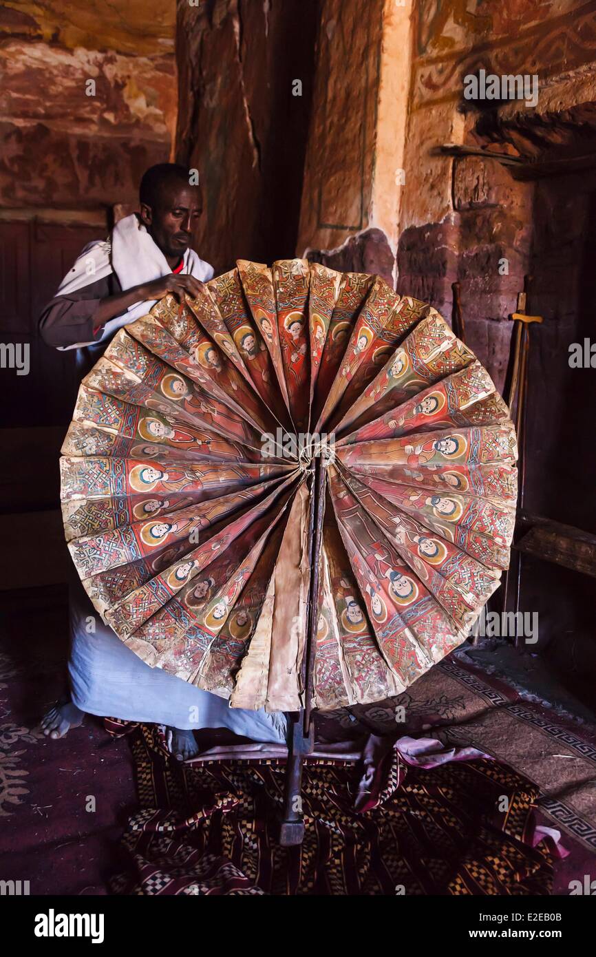 Ethiopia, Tigray region, Wukro, a 15th century ceremonial fan of Abuna ...