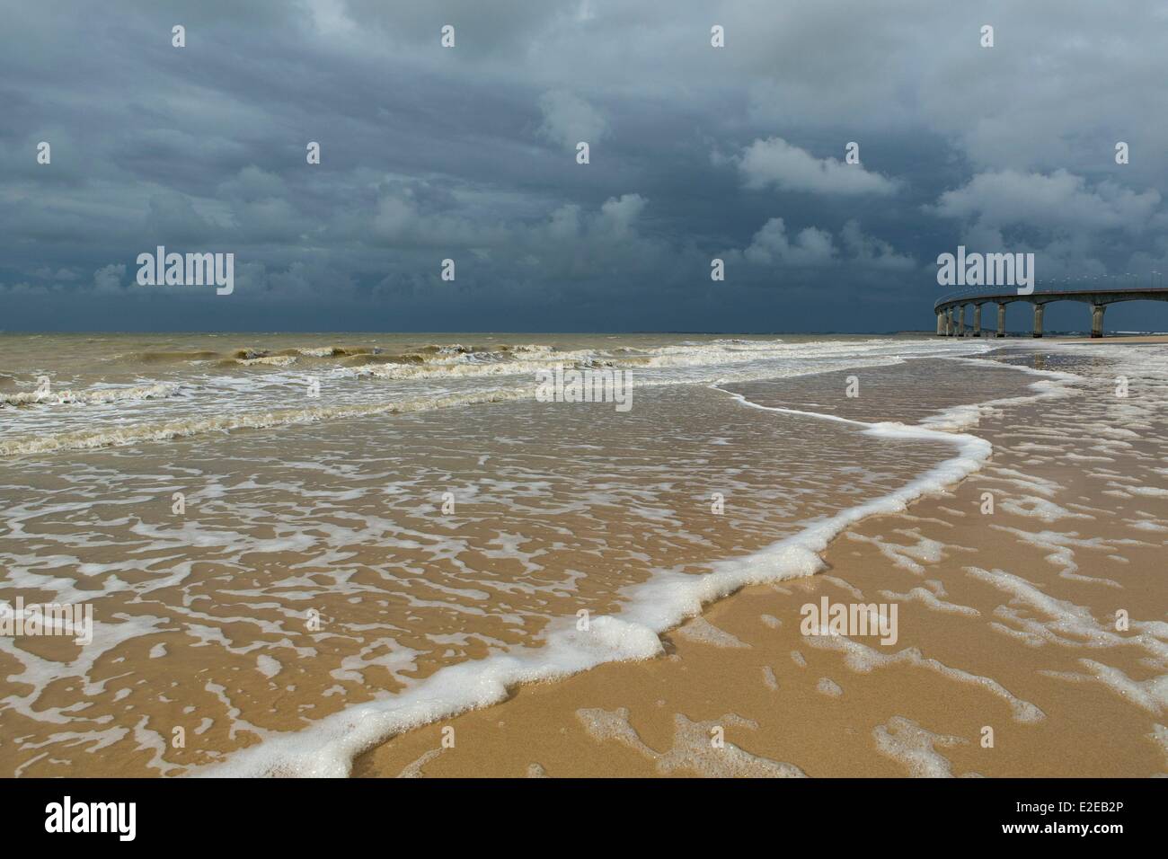 France Charente Maritime Ile de Re Rivedoux Plage the beach and the ...