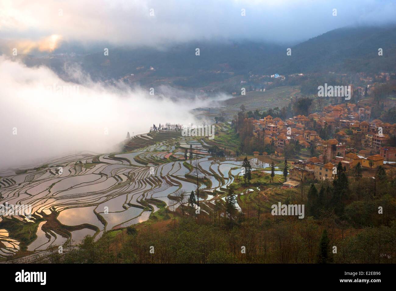 China Yunnan province Yuanyang Cultural Landscape of Honghe Hani Rice ...