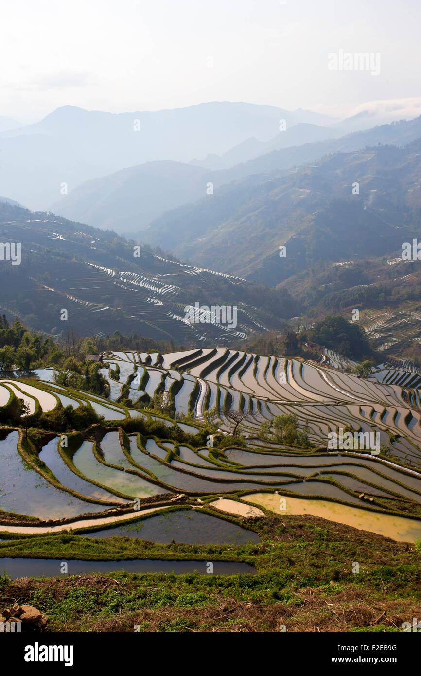 China Yunnan province Yuanyang Cultural Landscape of Honghe Hani Rice ...