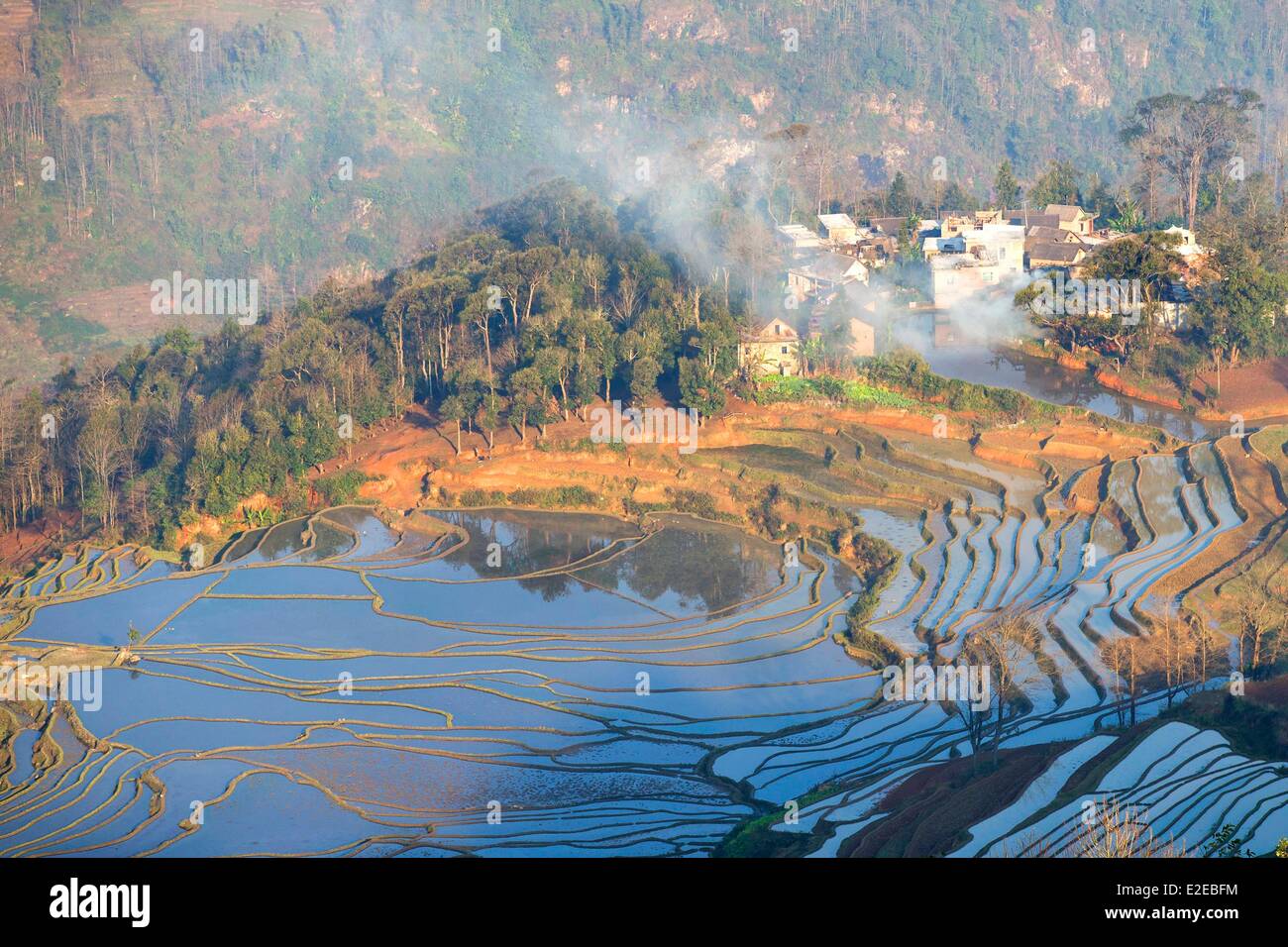 China Yunnan province Yuanyang Cultural Landscape of Honghe Hani Rice ...