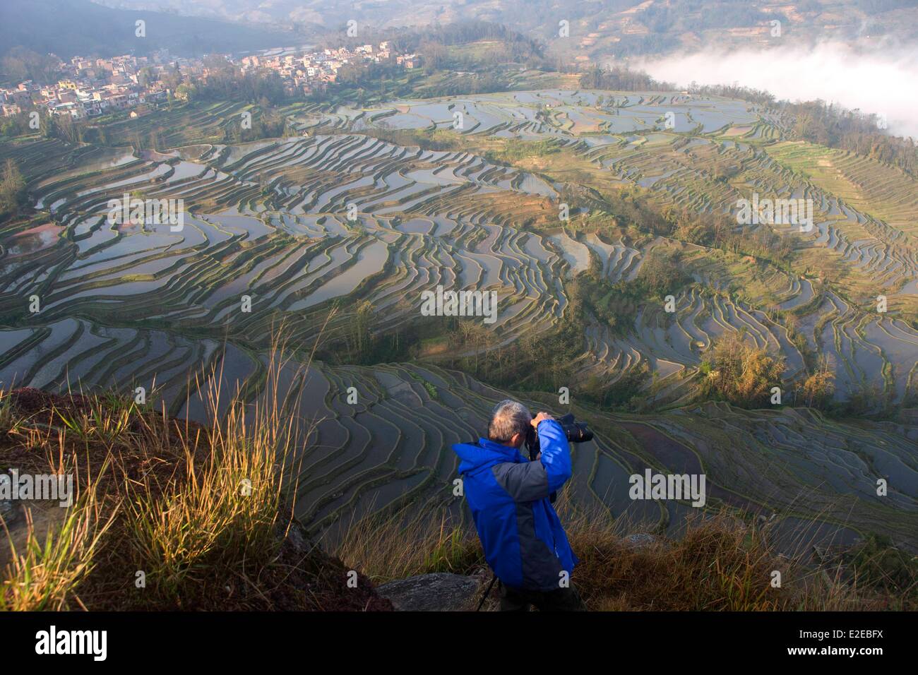 China Yunnan province Yuanyang Cultural Landscape of Honghe Hani Rice ...