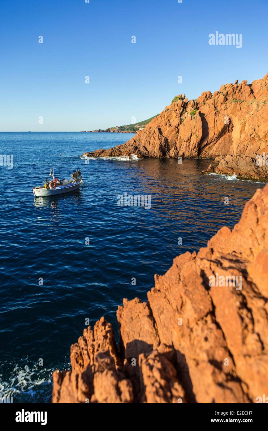 France, Var, Massif de l'Esterel, the Corniche Or (Golden Cornice), Le ...