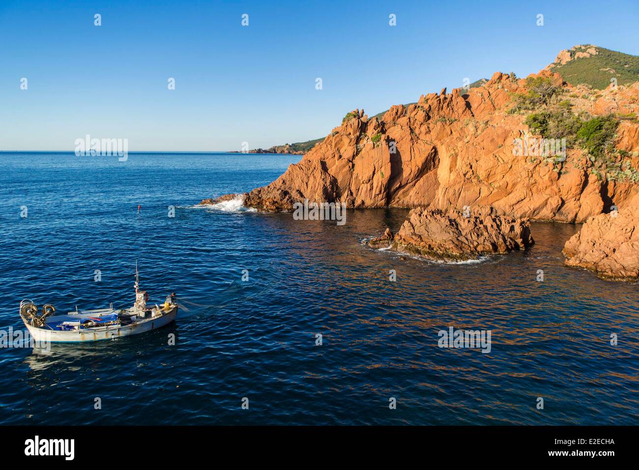 France, Var, Massif de l'Esterel, the Corniche Or (Golden Cornice), Le ...