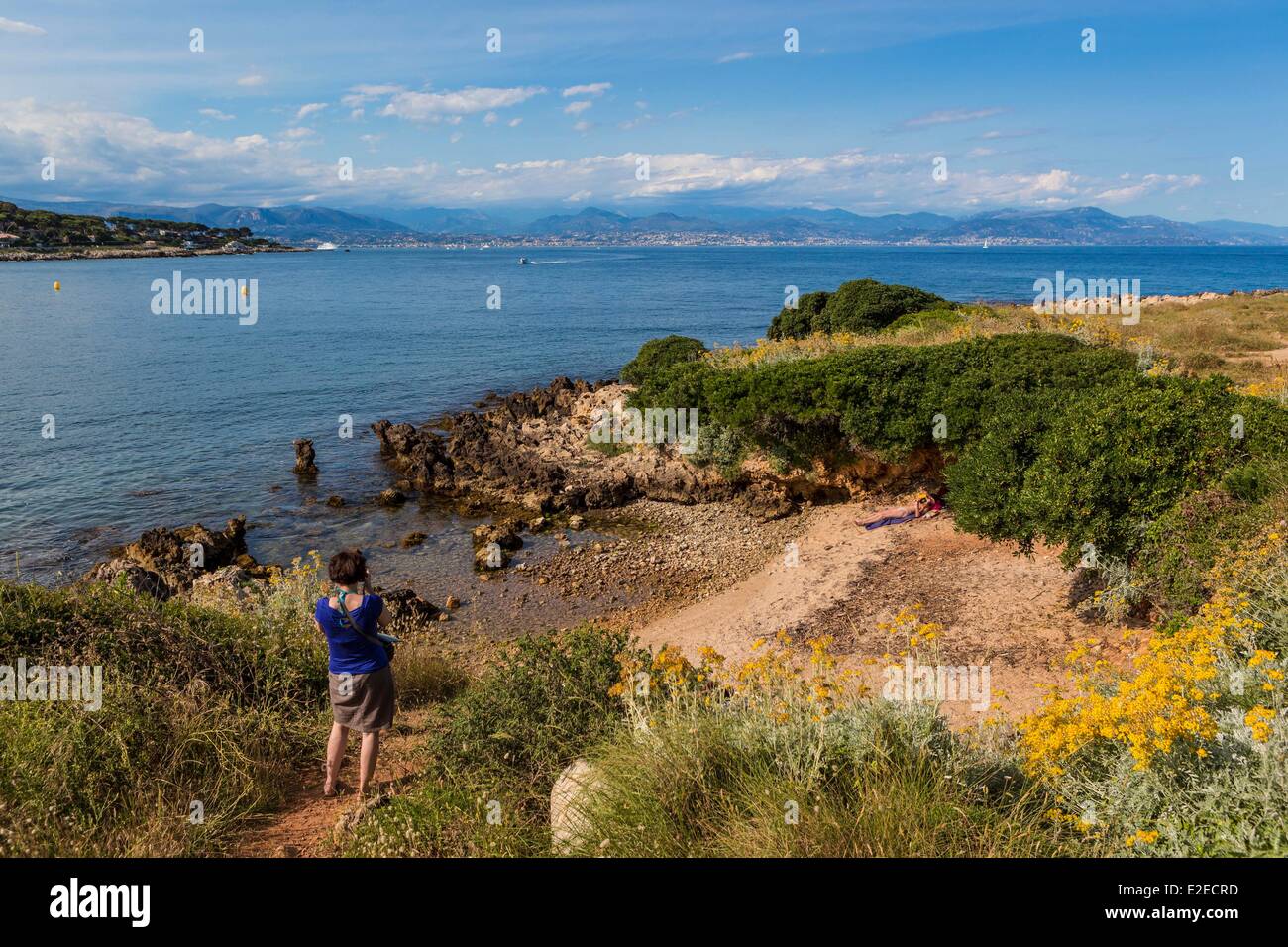 France, Alpes Maritimes, Cap d' Antibes, the path of Cape Coast (Cap ...