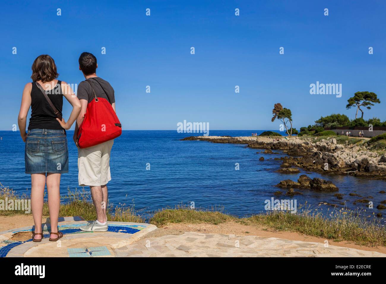France, Alpes Maritimes, Cap d' Antibes, the path of Cape Coast (Cap ...