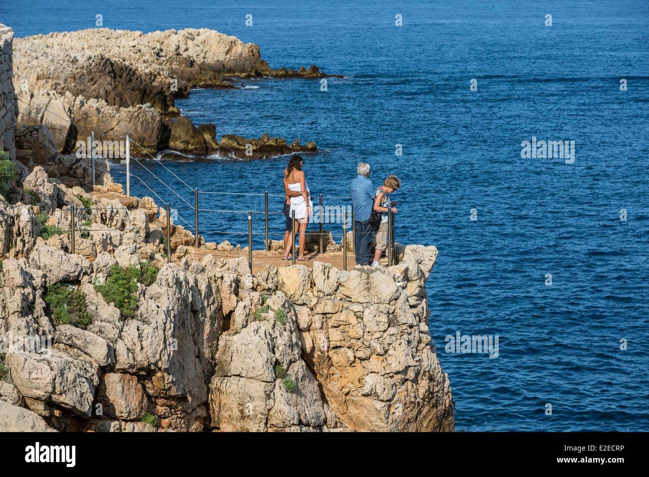 France, Alpes Maritimes, Cap d' Antibes, the path of Cape Coast (Cap ...