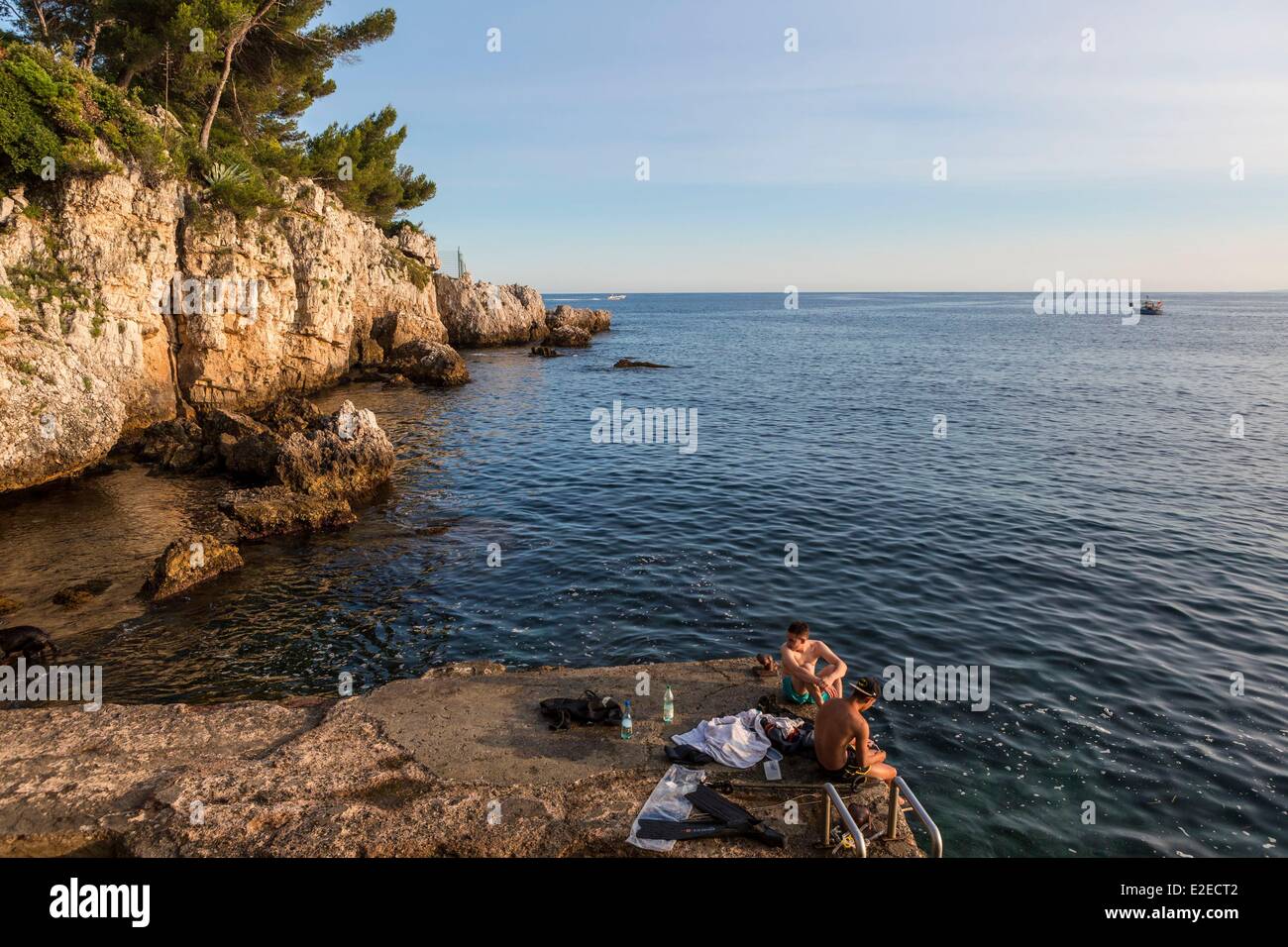 France, Alpes Maritimes, Cap d' Antibes, the path of Cape Coast (Cap ...