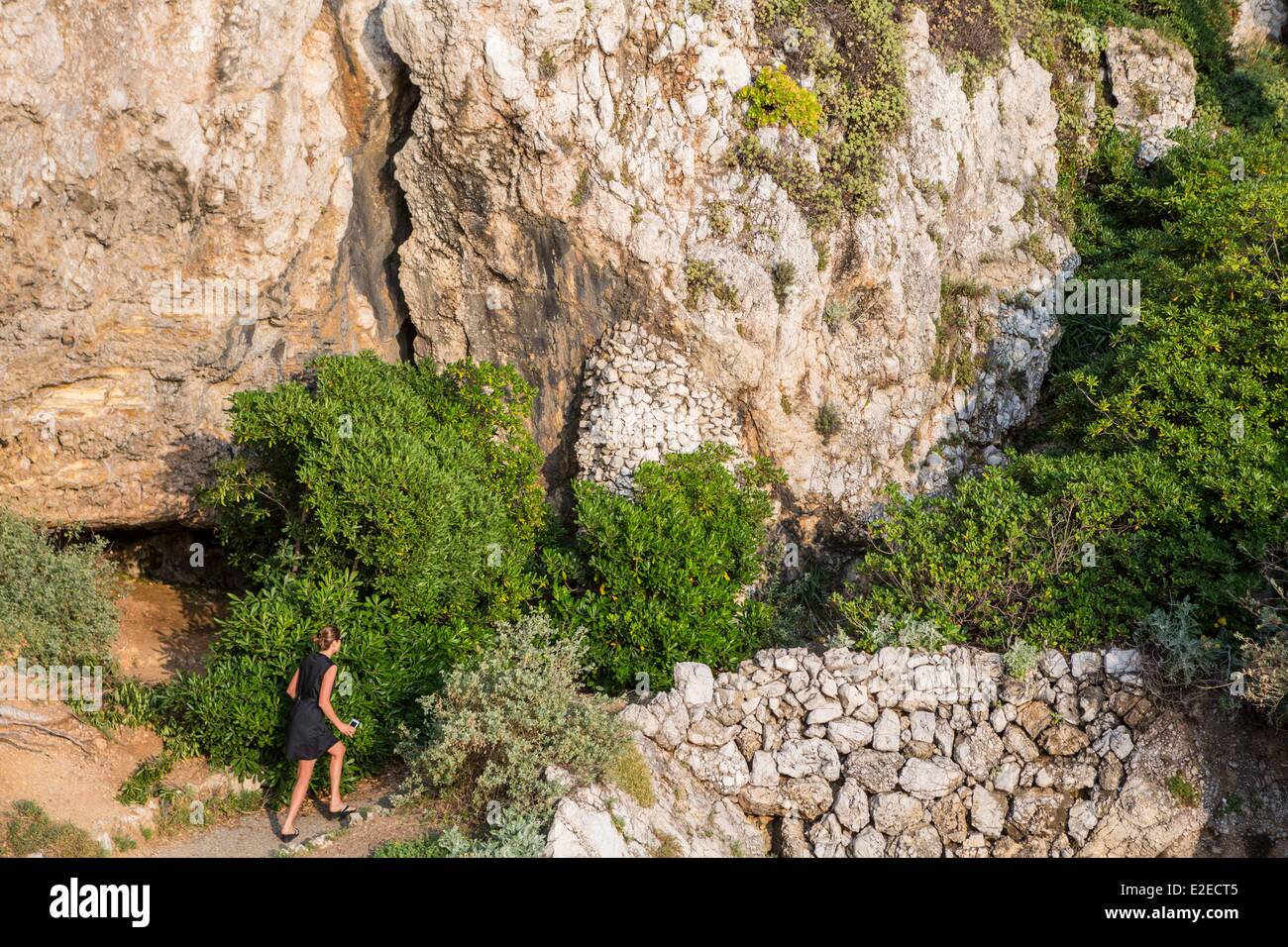 France, Alpes Maritimes, Cap d' Antibes, the path of Cape Coast (Cap ...