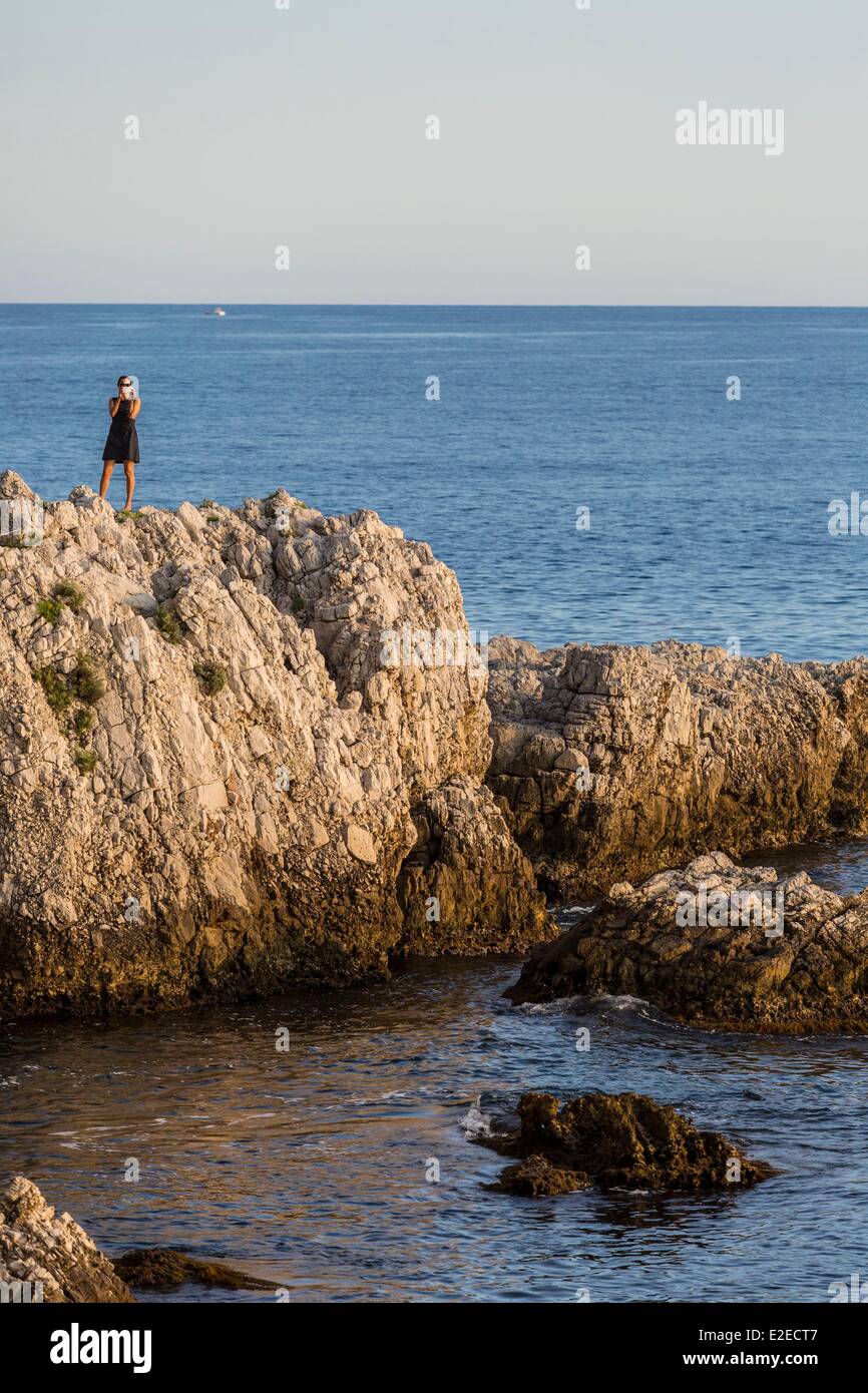 France, Alpes Maritimes, Cap d' Antibes, the path of Cape Coast (Cap ...