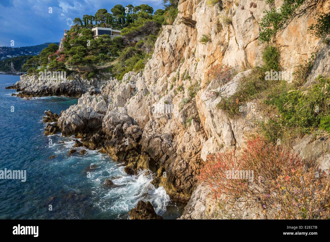 France, Alpes Maritimes, Cap d' Antibes, the path of Cape Coast (Cap ...
