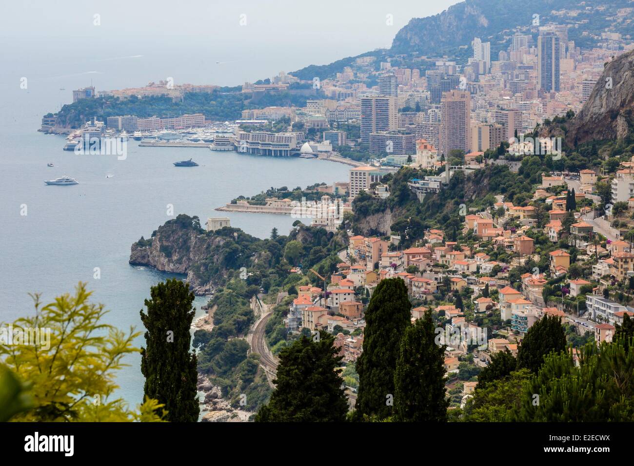 France, Alpes Maritimes, Roquebrune Cap Martin, Monaco in the ...