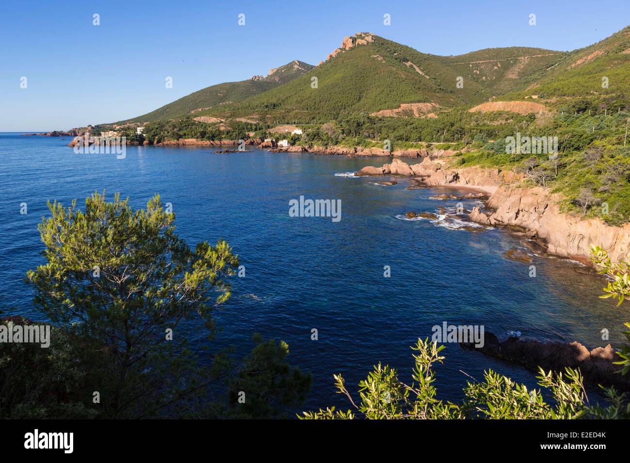 France, Var, Massif de l'Esterel, the Corniche Or (Golden Cornice), Le ...