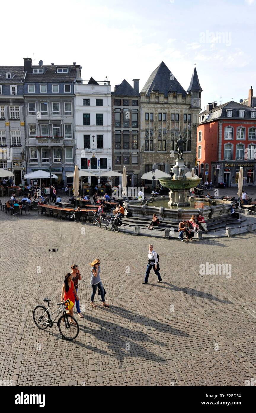 Germany North Rhine Westphalia Aachen Markt square Haus Lowenstein one ...