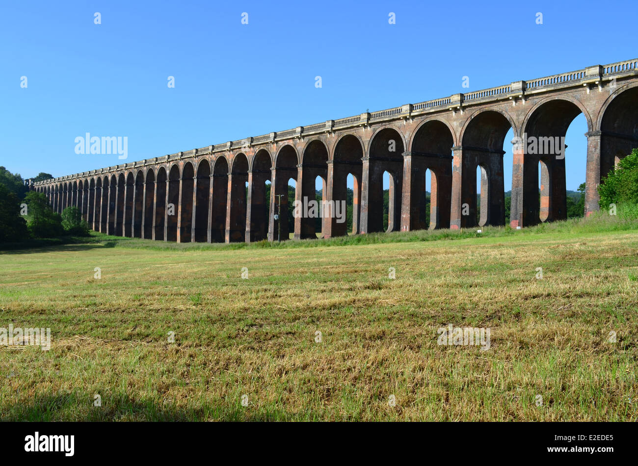 The Ouse Valley train viaduct in Sussex, England. Built in 1887 and is ...