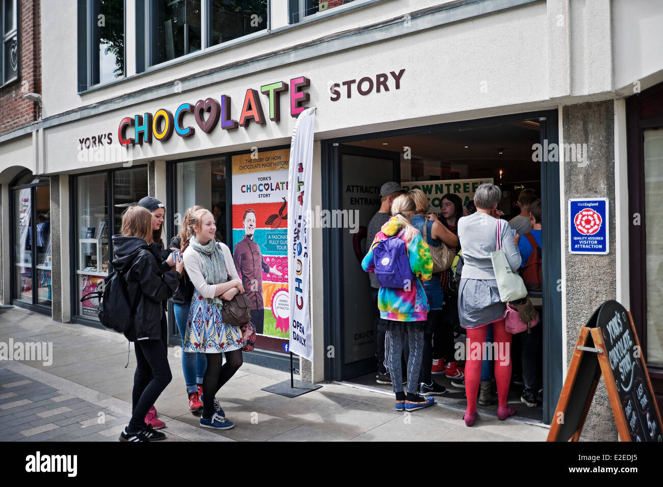 People tourists visitors outside York Chocolate Story and Museum Kings ...