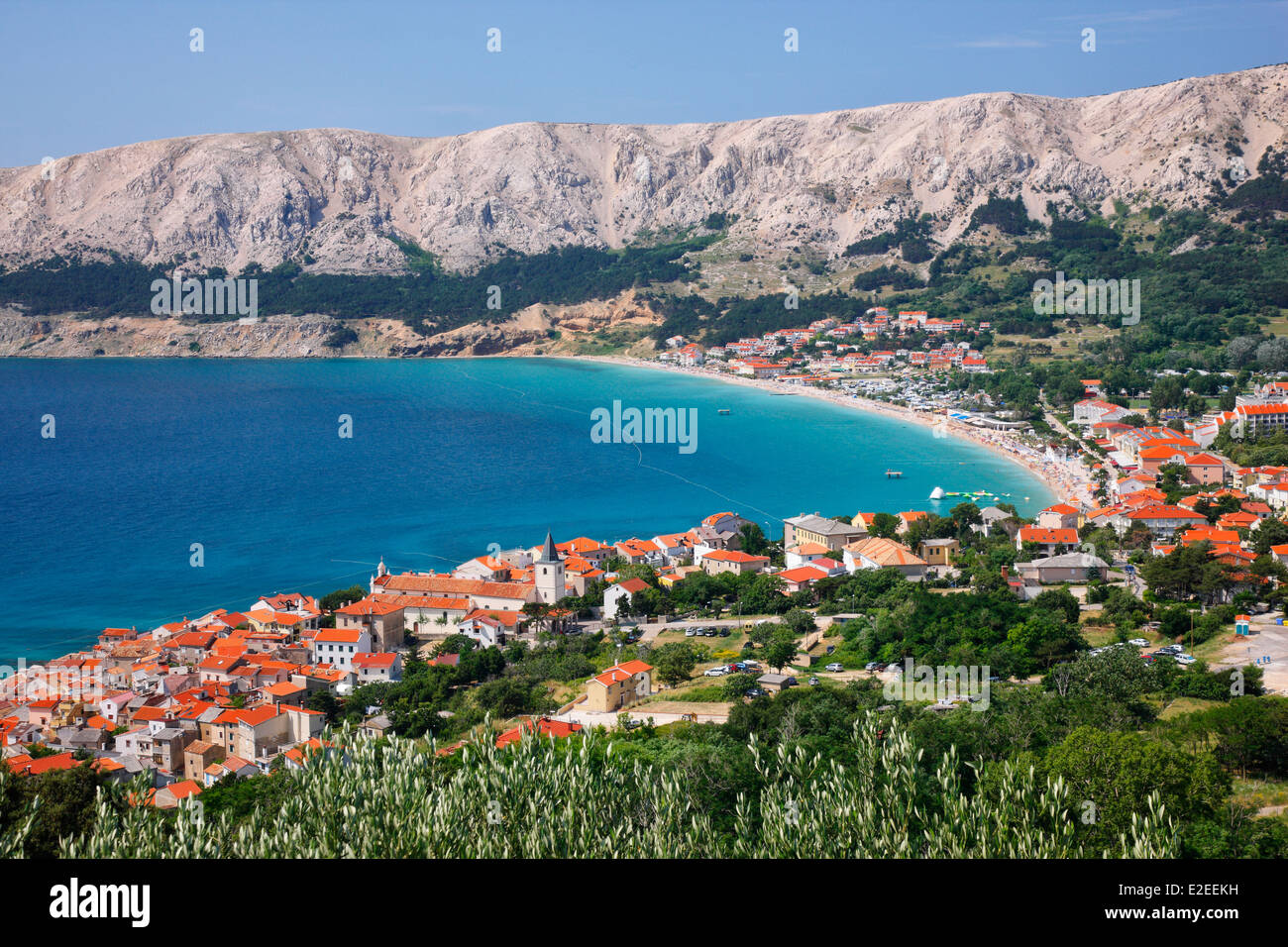 Baska town, island Krk Stock Photo - Alamy