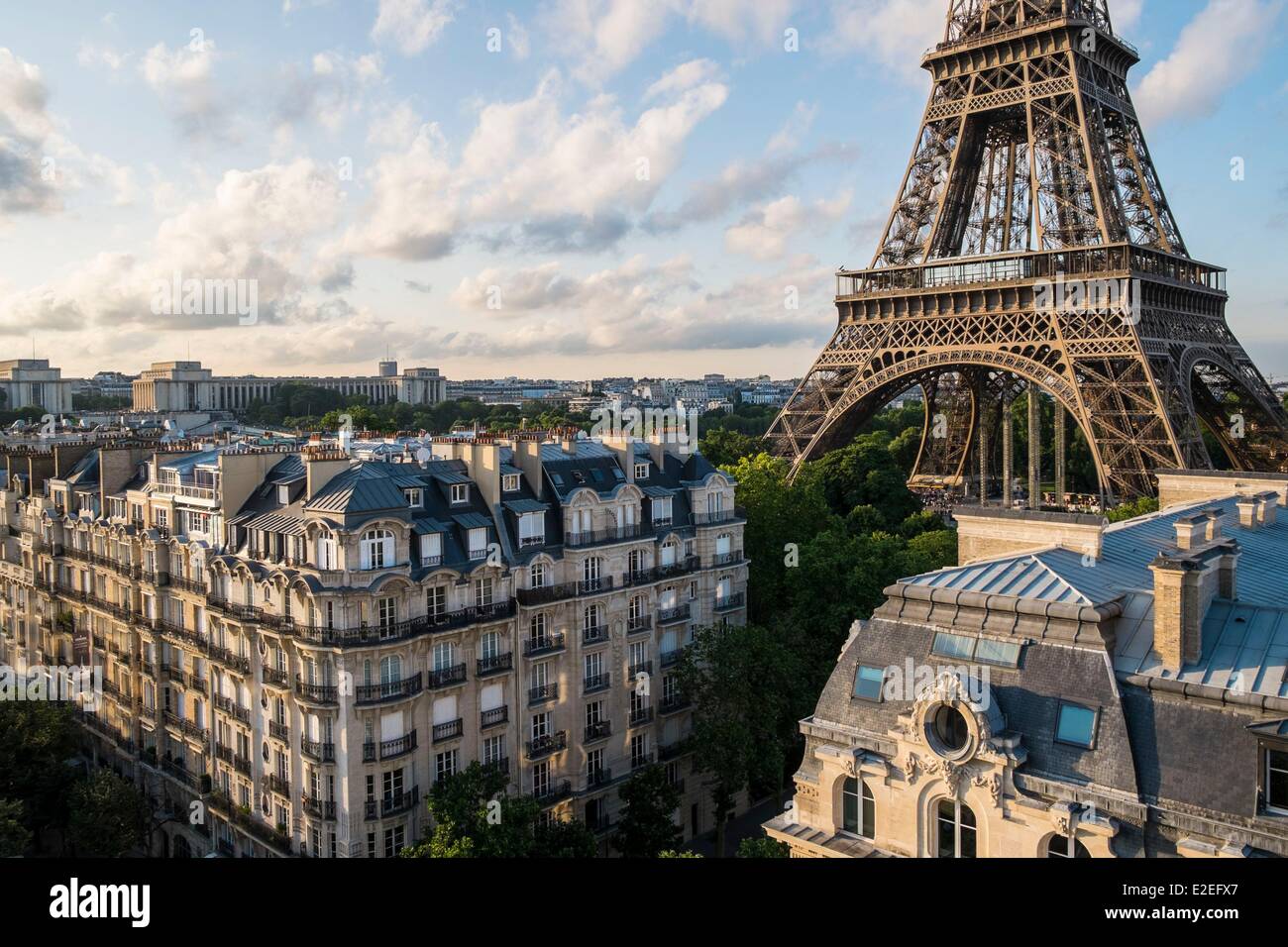 France, Paris, the roofs of Paris and the Eiffel Tower Stock Photo - Alamy
