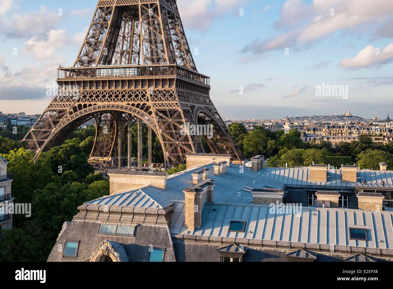 France, Paris, the roofs of Paris and the Eiffel Tower Stock Photo - Alamy