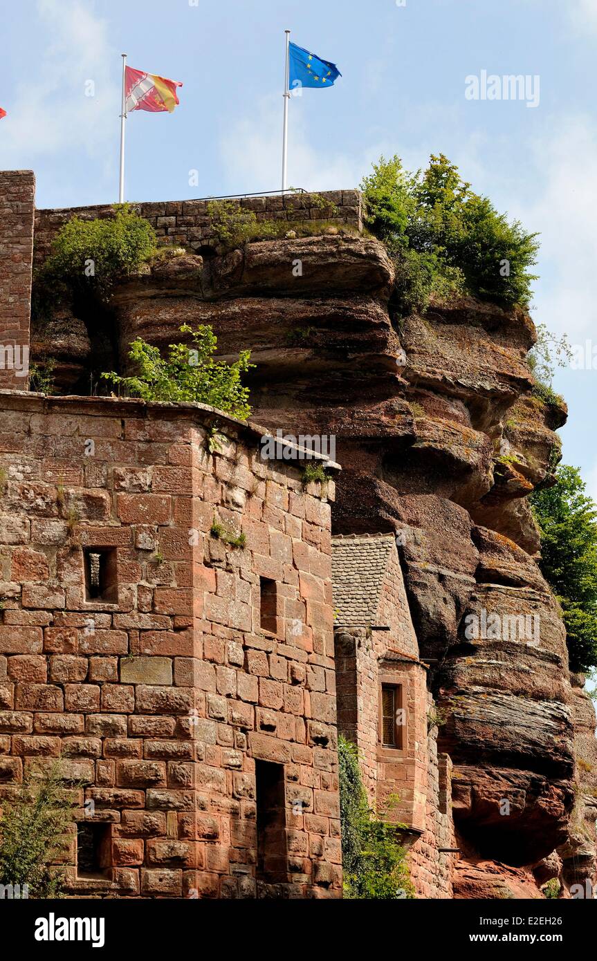 France, Bas Rhin, Saverne, Haut Barr castle dated 11th to 14th century ...