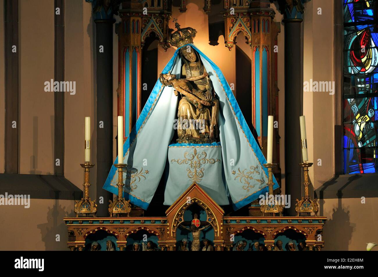 France, Bas Rhin, near Haguenau, Notre Dame de Marienthal basilica ...